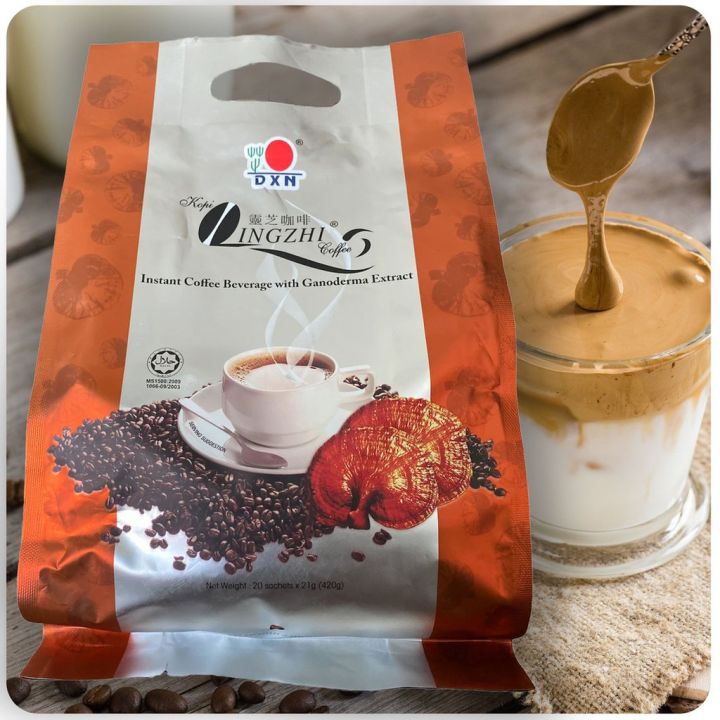 milk tea powder DXN Kopi Lingzhi Coffee 20 sachets Brazilian Coffee ...