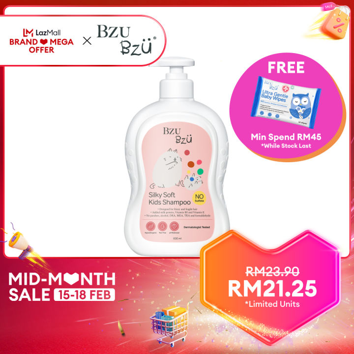 BZU BZU Silky Soft Kids Shampoo (600ml) | Lazada