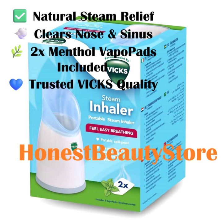 Vicks Steam Inhaler with Menthol Pads | Clears Blocked Nose, Sinus ...