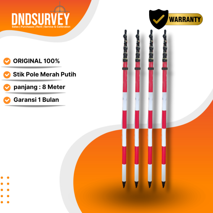Stik Pole 8 Meter Merah Putih Gps Rtk Total Station | Lazada Indonesia