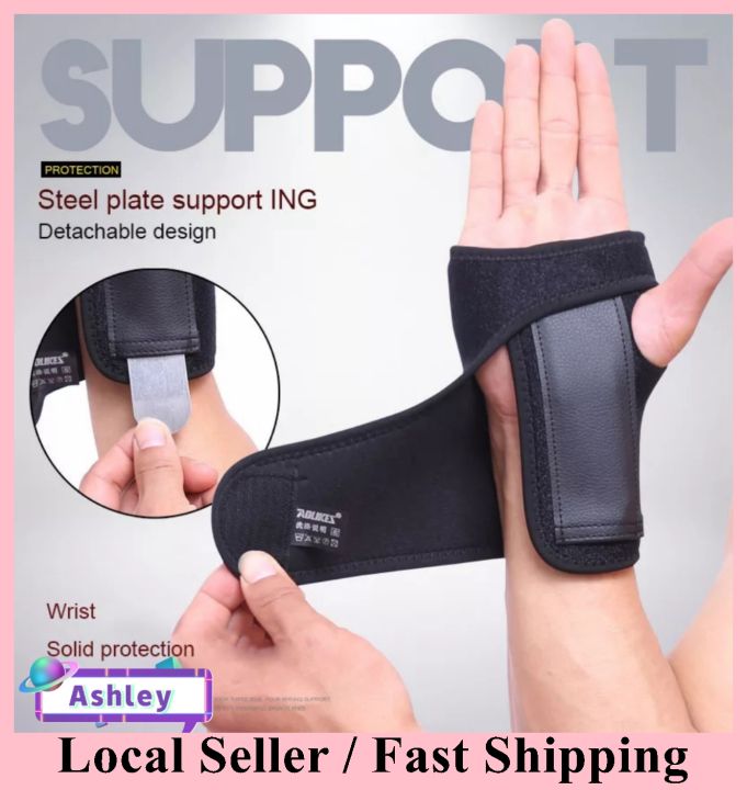 AOLIKES 1PCS Adjust Wristband Steel Wrist Brace Wrist Support Splint ...