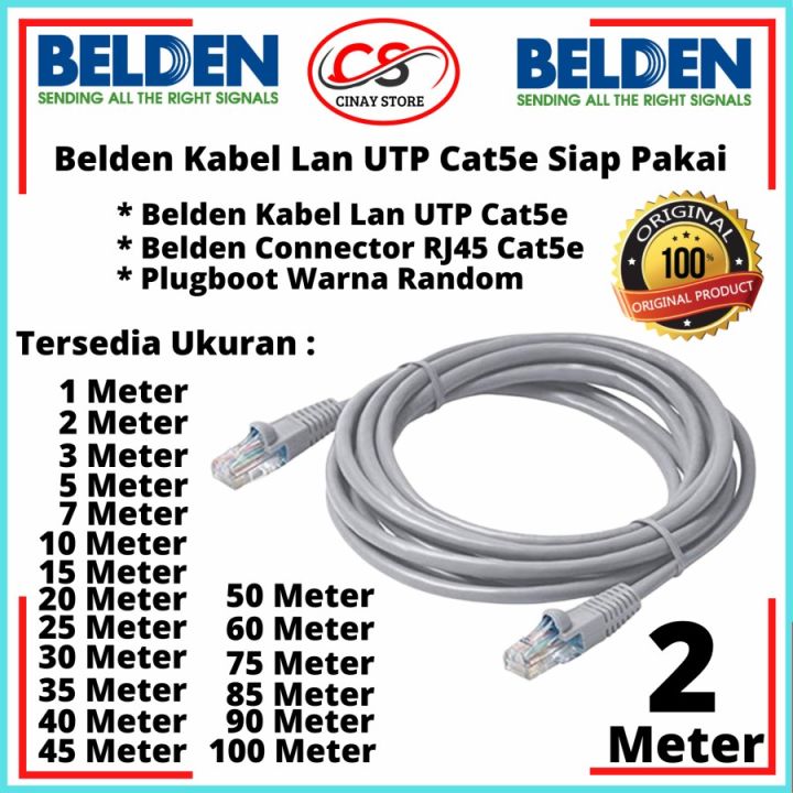 Belden Kabel Lan UTP Cat5e 2 Meter ORIGINAL USA Siap Pakai | Lazada Indonesia