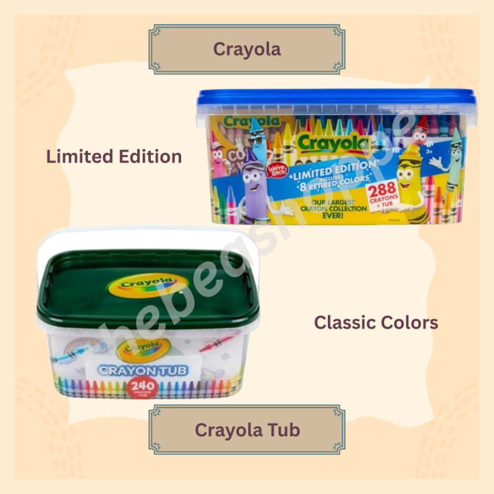 Crayola Crayon Tub - Limited Edition and CLASSIC Colors (288ct) (240ct ...
