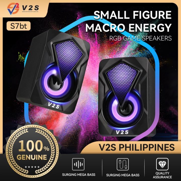 V2S S7 Desktop Bluetooth PC Computer Speaker 3.5mm Jack High-Fidelity ...