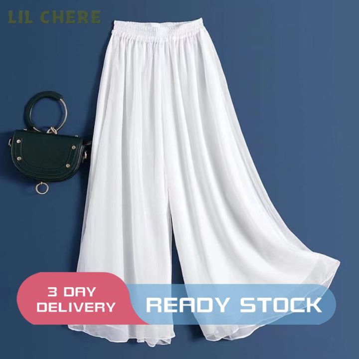 LIL CHERE Pants for Women New Style 2023 Double High Waist Chiffon Wide-leg Pants Dance Training ...