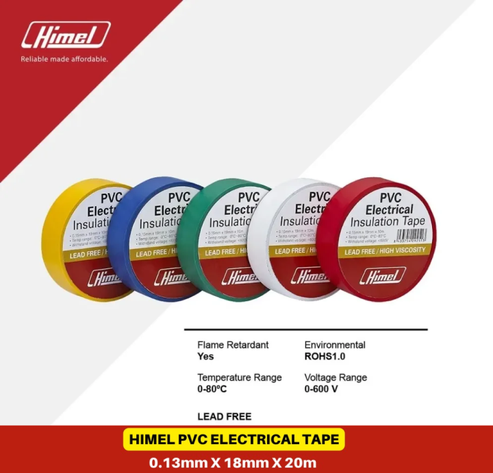 Isolasi Listrik Himel Hitam, Hijau, Merah, Kuning, Biru Isolasi Warna ...