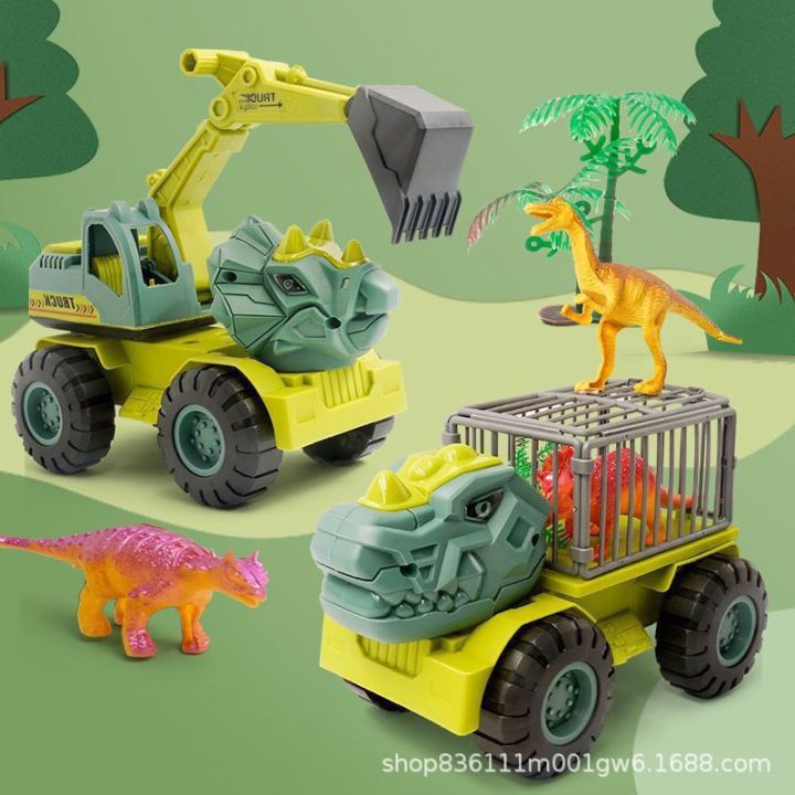 Dinosaur Engineering Truck/Dumper + Excavator + Loader | Lazada