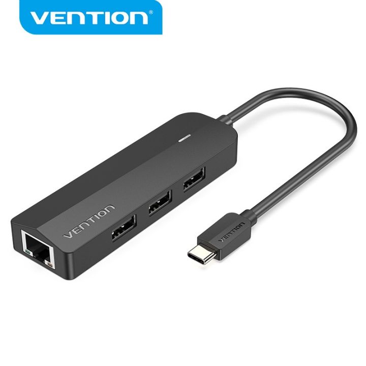 VENTION USB HUB TYPE-C TO LAN 5in1 USB 2.0 3 PORT & RJ45 LAN CABLE ...