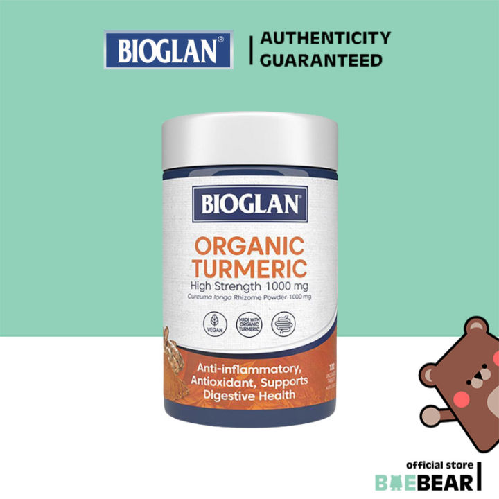 AUTHORIZED STORE Bioglan Superfoods Organic Turmeric 1000mg 100 Tablets ...