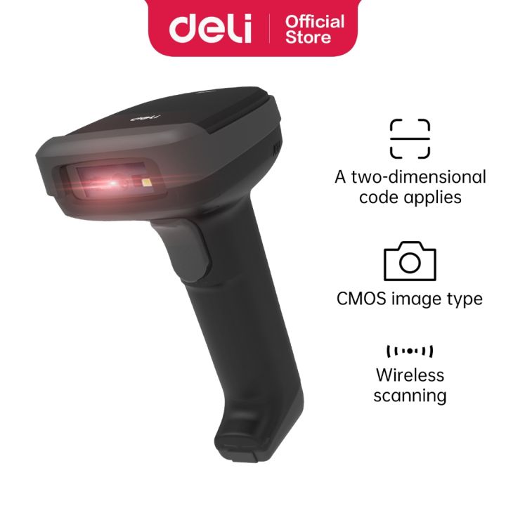Deli Laser Barcode Scanner 1D Wireless Handheld | Lazada