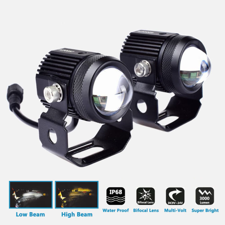 E&M Mini Driving Light High and Low Yellow / White LED Aniti Fog For ...