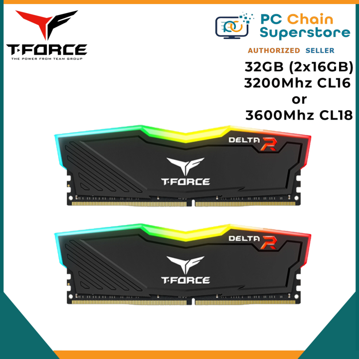 Team Group T-Force Delta RGB DDR4 32GB ( 16GBx2 ) Dual Kit [CL16 ...