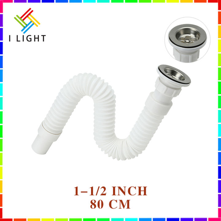 1-1/2Inch 80cm P-Trap Pipe Flexible PVC Sink Drain Hose （11’’-31.5 ...