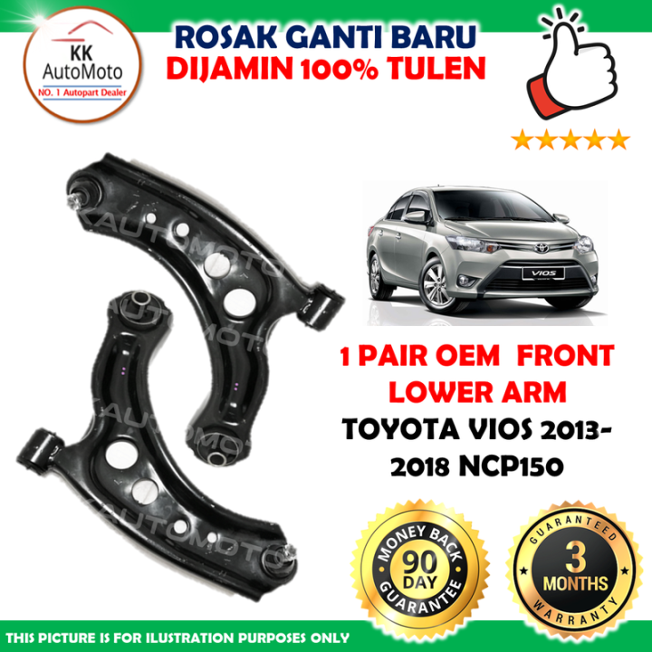Toyota Vios NCP150 (13 - 18) - 1 Pasang / Pair OEM Front Lower Arm ...