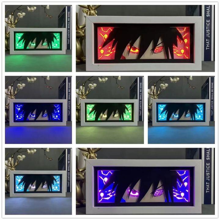 New 3D Anime Naruto LED Light Box Uzumaki Gaara Uchiha Obito Itachi ...