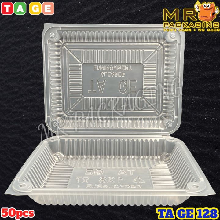 TAGE 128 Large PP Food Box ( 50pcs± ) 捞生盒 / 鱼生盒 Disposable Plastic ...