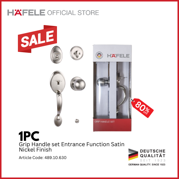 Grip Handle set Entrance Function Satin Nickel Finish For Entrance door ...