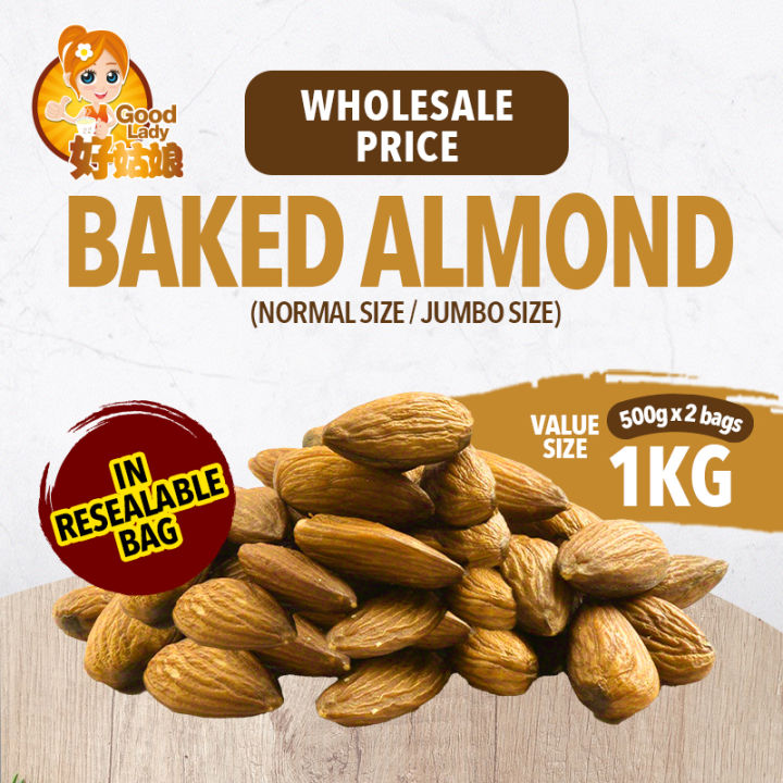 [Healthy Nuts] USA Jumbo Baked Almonds - 1kg (500g x 2 packs) | Lazada Singapore