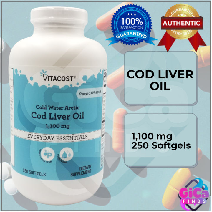 Cold Water Arctic Cod Liver Oil 1100 mg 250 Softgels - Vitacost | Lazada PH