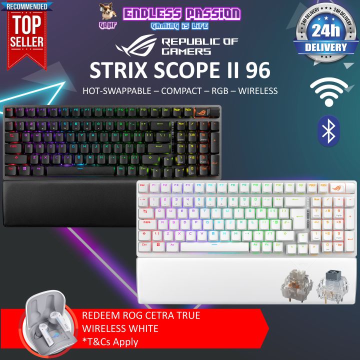 ROG Strix Scope II 96 Wireless Gaming Keyboard - Available in NX Snow ...