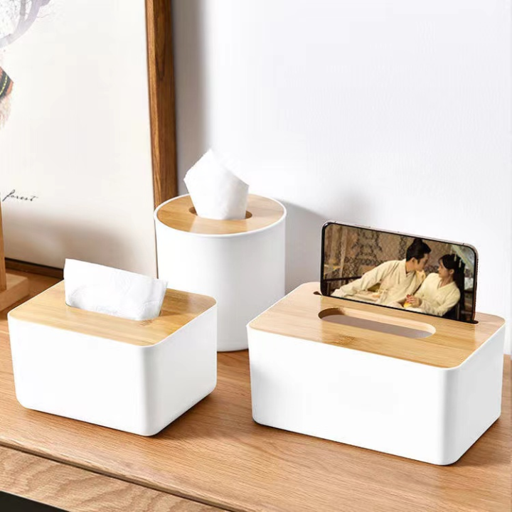 Plastic tissue box napkin holder wooden tissue box simple style paper ...