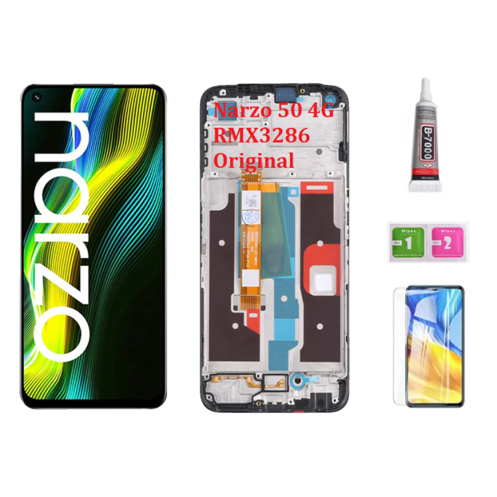 Original LCD with Frame For Realme Narzo 50 4G RMX3286 LCD Display ...