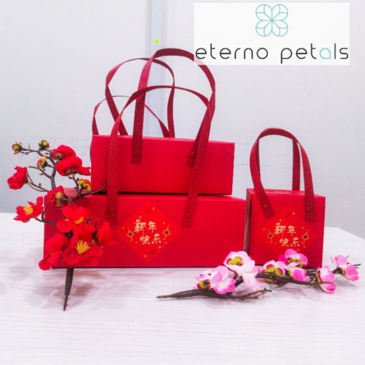 1psc Red Box Christmas Apple gift box / Chinese New year cookies box ...