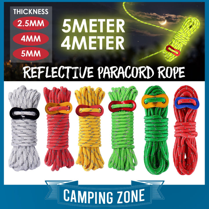 4mm 5mm Rope Reflective Camping Rope Reflective Paracord Rope Tali ...