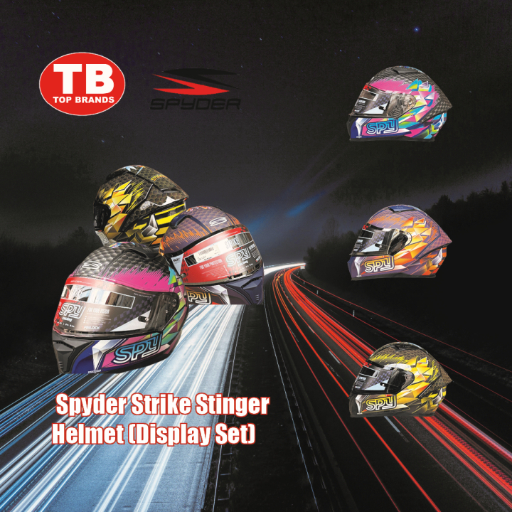 Spyder Strike Stinger Motorcycle Helmet (Display Set - NO ORIGINAL BOX ...