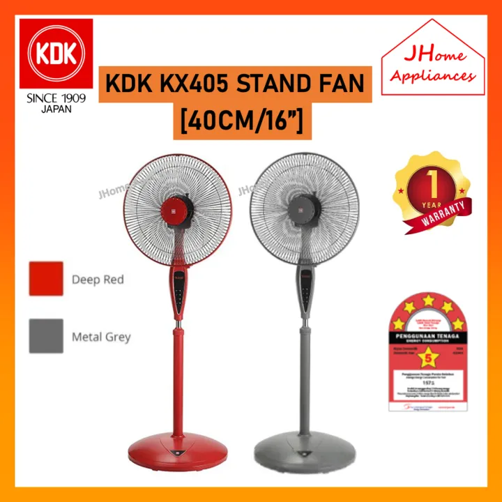 KDK Stand Fan KX405 (40cm/16″) in 2 Colours (Deep Red/ Metal Grey) | Lazada