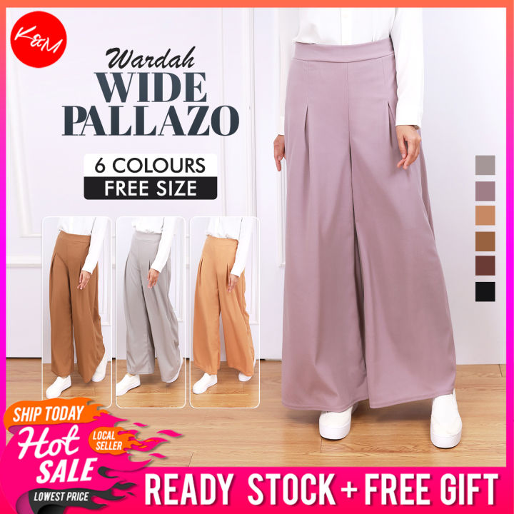 KM Wardah Wide Leg Women Pallazo Pants [P5323] | Lazada