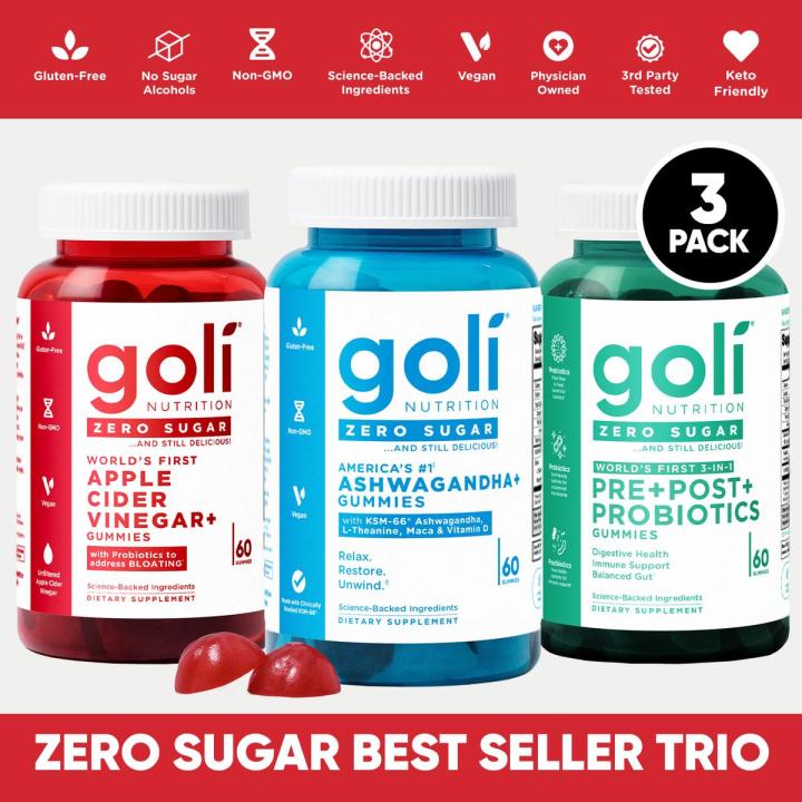 Zero Sugar Best Seller Trio - World's First 3-in-1 Pre, Post, Probiotic ...