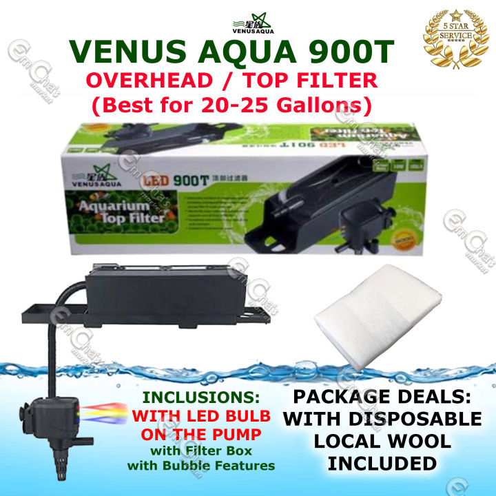 PROMO PACKAGE Venus Aqua Top Filter LED 900T 8w DISPOSABLE FILTER WOOL ...