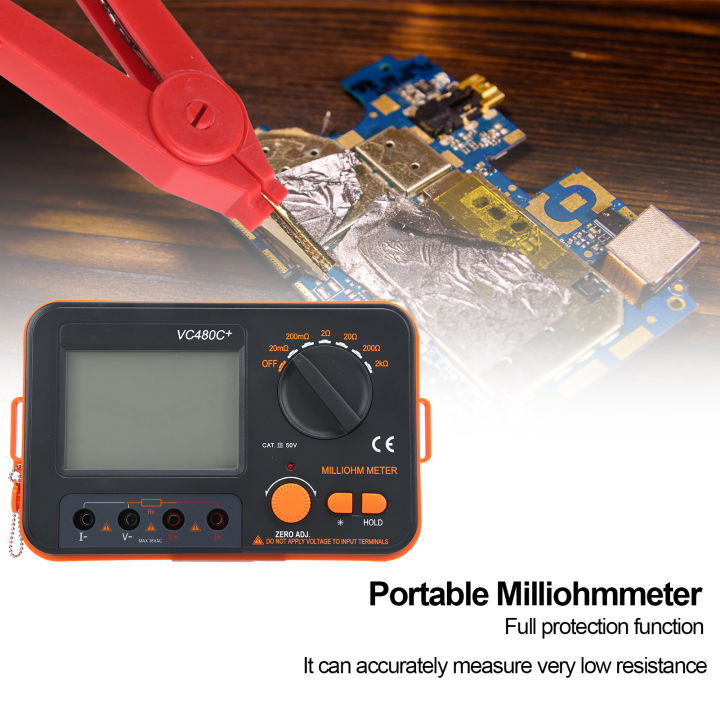 Digital Milliohmmeter 6Gear Tester Portable Multifunctional Electrical ...