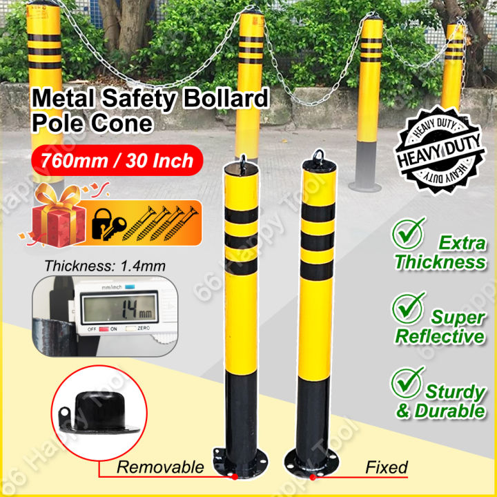 (30Inch) H/D Metal Safety Bollard Pole Cone Ring Type FOC Key Lock ...
