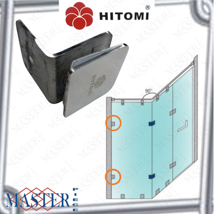 (1 PC) HITOMI Glass Clamp Double Plate Wall to Glass 90º | Lazada PH