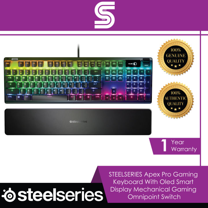 STEELSERIES Apex Pro Gaming Keyboard With Oled Smart Display Mechanical ...