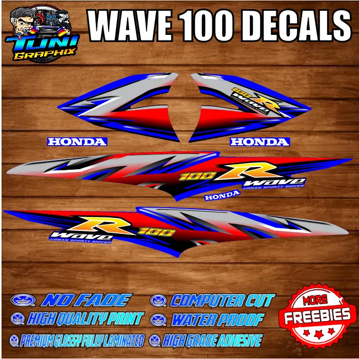 HONDA WAVE 100 R MALAYSIAN DECALS ( Ver1 Design ) with freebies | Lazada PH