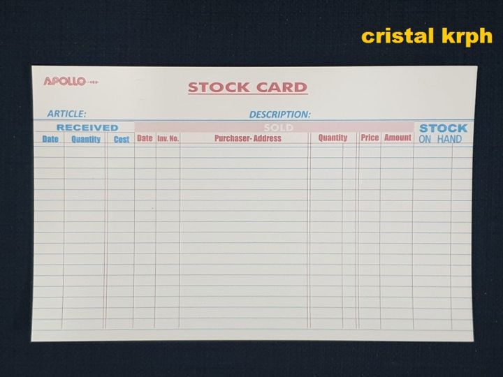 STOCK CARD 5 X 8 100PIECES PER PACK | Lazada PH
