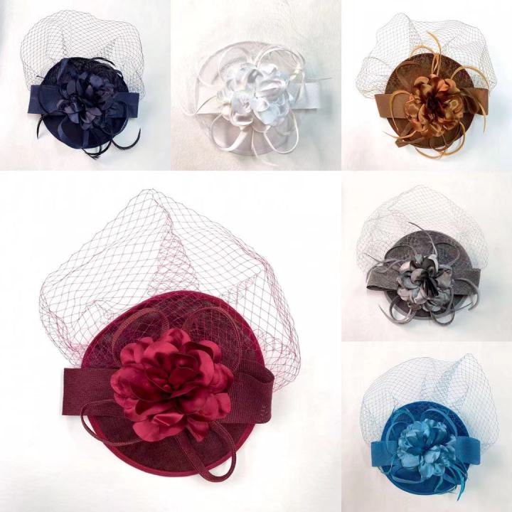 Royal British Wedding Headpiece Big Fascinator Hat Mesh Flower ...