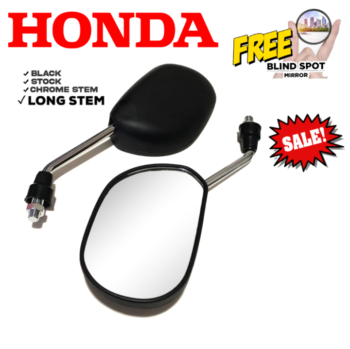 Honda Click 160 Motorcycle stock side mirror big chrome stem long stem ...