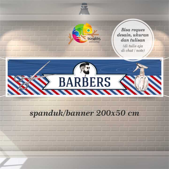 Size 200x50 Cm Spanduk Banner Barbershop Simple B Spanduk Pangkas ...