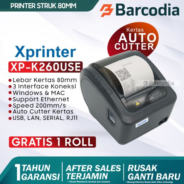 Printer Thermal 80mm Xprinter K-260 / K260USE K260 USB LAN Serial ...