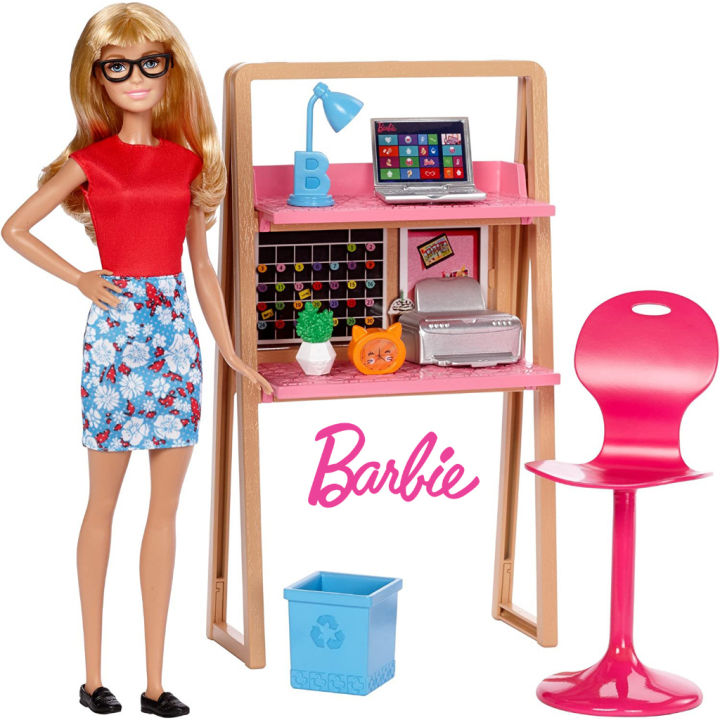 Barbie Doll & Home Office Set ตุ๊กตาบาร์บี้ และโฮมออฟฟิศ ของแท้ ...