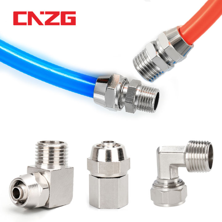 Copper Pneumatic Fittings Air Fitting OD 4 6 8 10 12 mm Thread 1/8 3/8 ...