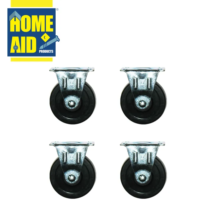 HOMEAID Rubber Wheel Caster Fixed Type 2 1/2" (65mm) 4pcs | Lazada PH