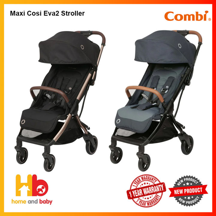 MAXI-COSI EVA2 ULTRA COMPACT STROLLER - ESSENTIAL BLACK CHAMPAGNE ...