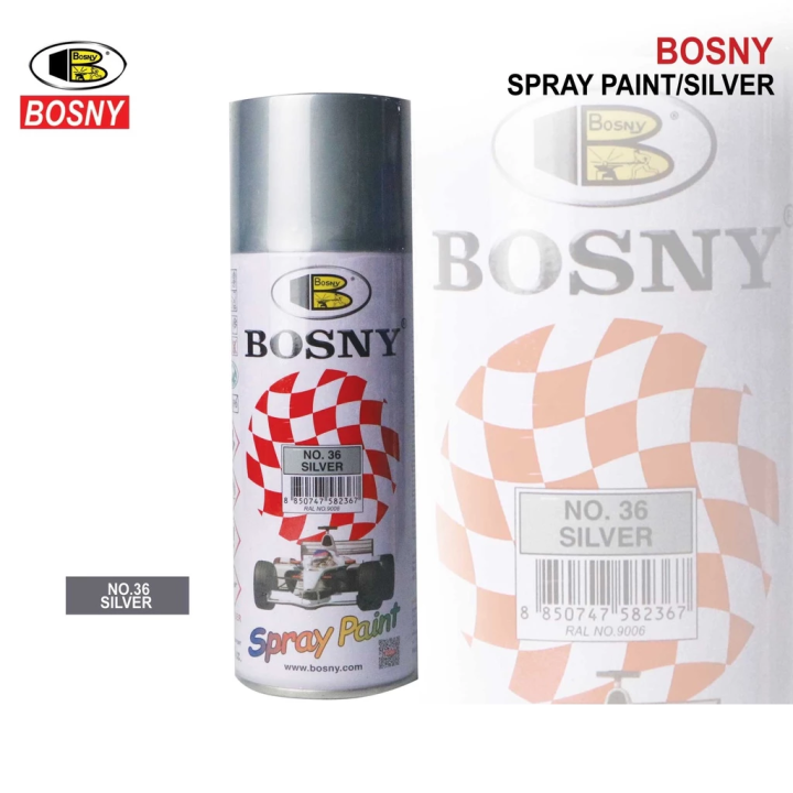BOSNY SPRAY PAINT 36 SILVER FOR MOTORCYCLE | Lazada PH