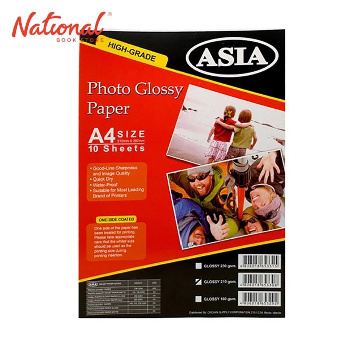 Asia Photo Paper A4 180Gsm 10S Glossy | Lazada PH