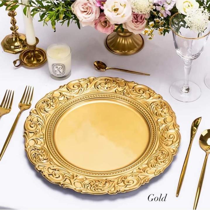 Vintage Charger Plates thick PVC plastic material | Lazada PH